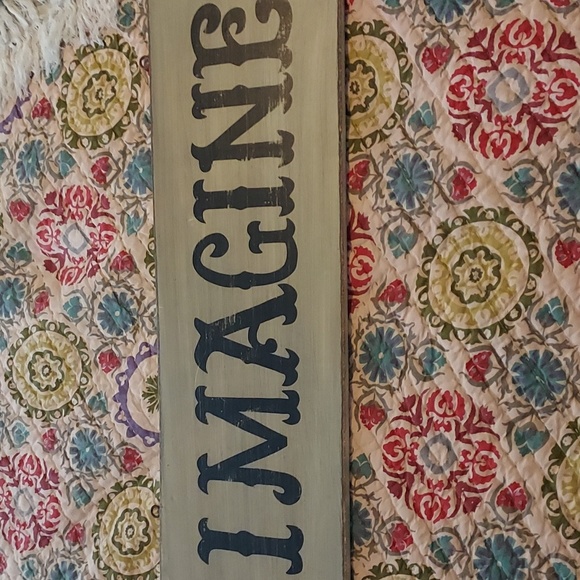 Source Unknown | Art | Vintage Imagine Hanging Sign | Poshmark